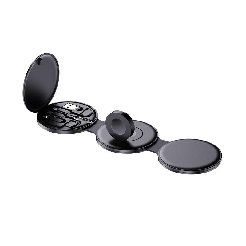 VCOM Magnetic Travel Charging Station – 3-in-1 Wireless Charger with A