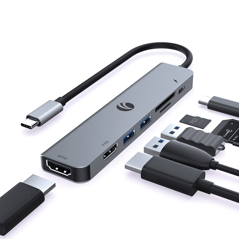 CUE39-VCOM 7-in-1 Dual Monitor Docking Station USB-C Hub