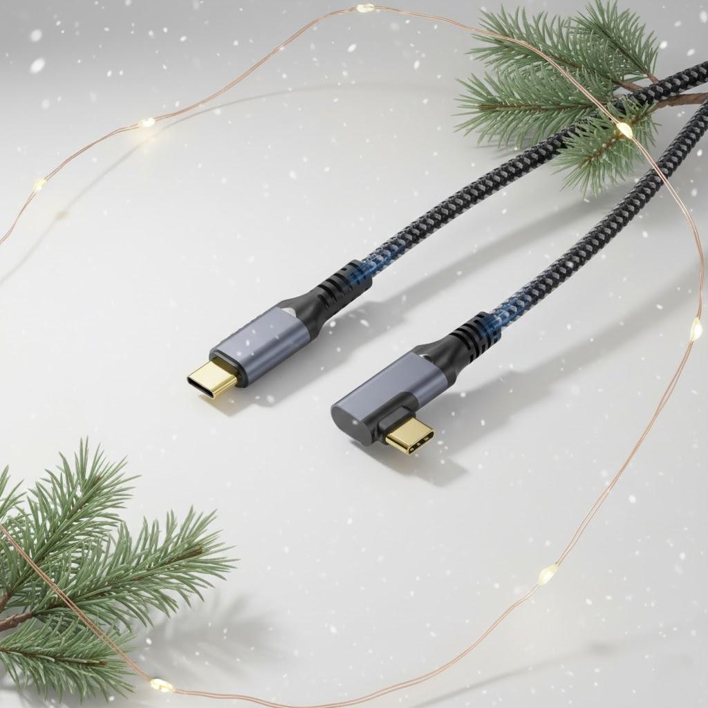 VCOM USB4 Right Angle Cable (2-Pack), Compatible with Thunderbolt 4